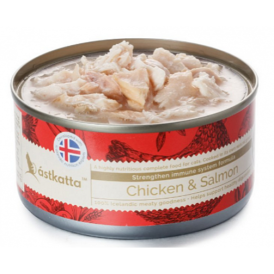 ASTKATTA - 走地雞肉藍背三文魚強化免疫力主食配方 貓貓罐頭 80g