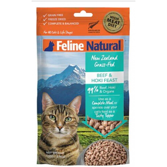 Feline Natural - F9 Feline Natural 天然凍乾 牛肉藍尖尾鱈魚盛宴 凍乾貓糧 320g