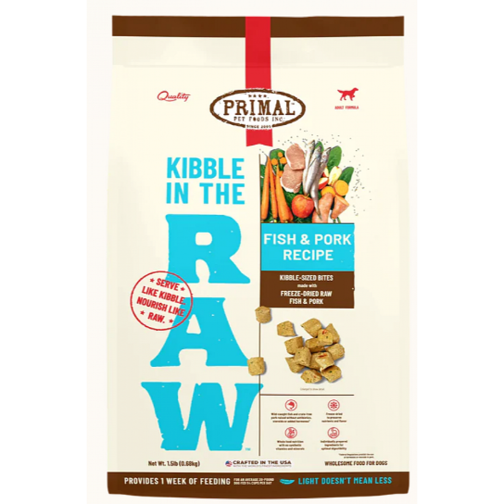 Primal kibble in the Raw 魚和豬肉狗糧1.5lb