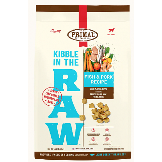 Primal kibble in the Raw 魚和豬肉狗糧1.5lb