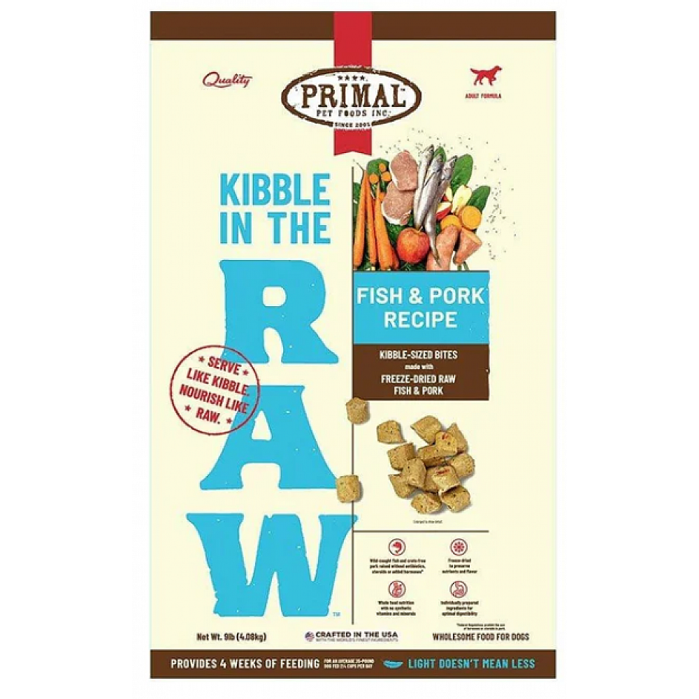 Primal kibble in the Raw 魚和豬肉狗糧 9lb